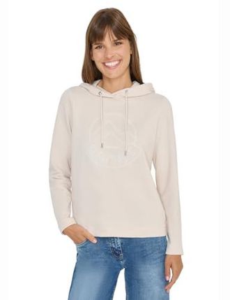 Cecil 3228313 Sweat &agrave; Capuche avec Broderie, Light Greige, XS Femme