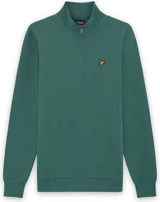 Lyle & Scott Homme, Sweatshirts et sweats &agrave; capuche, Vert, Taille: M Pull molletonn&eacute; quart de zip Loopback