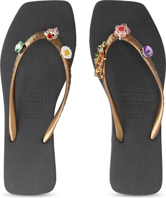 UZURII Slipper & Pantoletten - flip flop Flore Square Grande - Gr. 35,5 (EU) - in Schwarz - f&uuml;r Damen