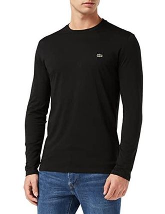 Lacoste T-Shirt &agrave; Manches Longues Regular Fit Homme, Noir, XL