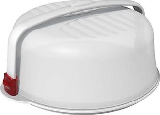 Biesse Casa 0992 Tortenglocke mit Sicherheit Dichtungen und Griff, Weiß/Rot