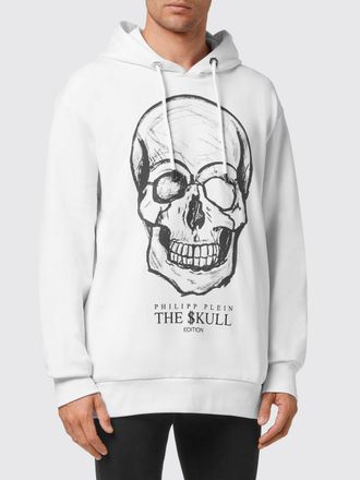 Philipp Plein Sweat oversize en coton &agrave; capuche avec imprim&eacute; t&ecirc;te de mort