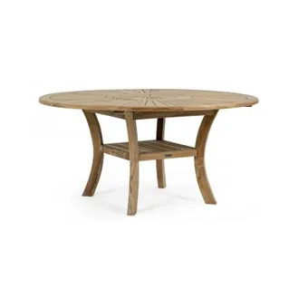 BIZZOTTO Bizzotto - Table de jardin ronde 155 cm en teck de grade A certifi&eacute; FSC - Plateau tournant pour service convivial - Design ergonomique et robuste