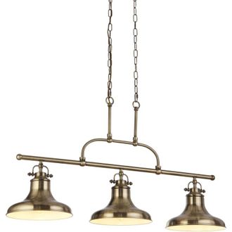 Searchlight Searchlight - Suspension barre dallas 3L industrial m&eacute;tal laiton antique E27 3x60w max, Longueur 96cm