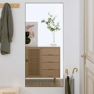 vidaXL Vidaxl - Miroir mural 50x100 cm en verre rectangulaire - Montage mural facile - Image claire et naturelle - Pour salle de bain et espaces limit&eacute;s