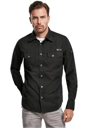 Brandit Slim Fit Shirt Long Sleeve, color: black, size: XXL