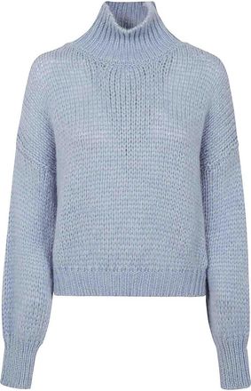 Roberto Collina Pull Col Roulé - Bleu Clair