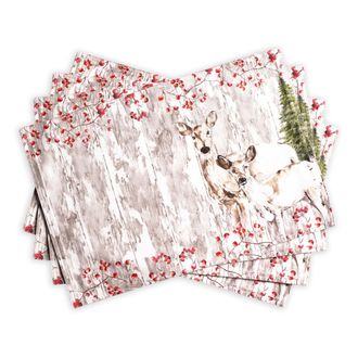 Maison d'Hermine Maison dHermine Platzsets 4er-Set 100% Baumwolle waschbare Tischsets Wiederverwendbare Tischsets f&uuml;r Weihnachtsdekorationenn K&uuml;che Esszimmer Hochzeit 