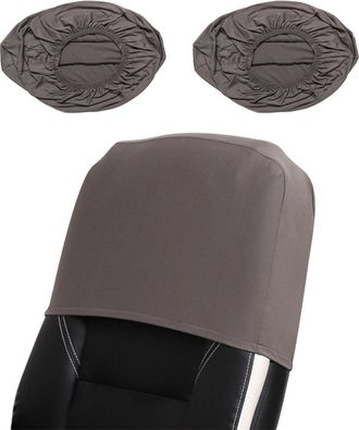 Generic Kopfstützenbezüge für Bürostühle Stretch Kopfstützenüberzug Rutschfester Kopfstützen Möbelschutz für Computerstühle mit hoher Rückenlehne 2 Stück Dunk