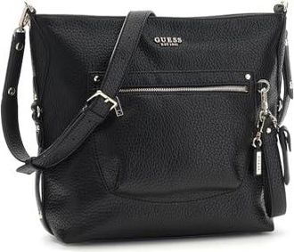 Guess Femme Marsha Crossbody Bucket Sac &agrave; bandouli&egrave;re, Noir, Taille Unique