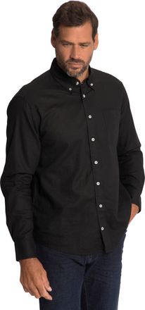 JP1880 Herren große Größen Menswear L-8XL JP1880 Hemd, Langarm, Leinenmix, Buttondown-Kragen, Modern Fit, bis 8 XL schwarz 6XL 782629130-6XL