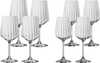 Spiegelau 8-teiliges LifeStyle Set, 4x Weissweinglas (440 ml), 4x Rotweinglas (630 ml), 4459894, Weingl&auml;ser aus Kristallglas, sp&uuml;lmaschinenfest, Klar