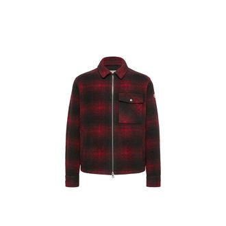 Moncler Moncler Chemise Zipp&eacute;e En Jersey &Agrave; Carreaux, Homme, Noir, Taille: Xxl