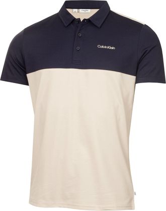 Calvin Klein Poloshirt f&uuml;r Herren, Mit Kragen (Hafermilch/Marine)