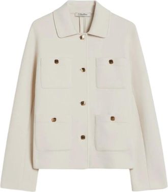 Max Mara Femme, Vestes, Beige, Taille: 38 FR Veste en jersey scuba coupe carr&eacute;e