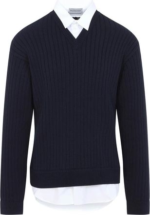 Balenciaga Rundhalspullover - Wei&szlig;