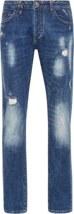 Philipp Plein Homme, Jeans, Bleu, Taille: W30 Jeans Straight Cut Lion Circus
