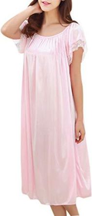 Generic Chemise De Nuit Femme Manches Courtes Robe De Nuit Grande Taille Casual V&ecirc;tement De Nuit Nuisette Pyjamas Sexy Nightwear Confortable Chemises Nuit dIn