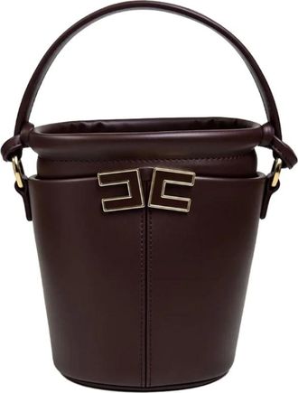 Elisabetta Franchi Femme, Sacs, Brun, Taille: ONE Size Sac Seau avec D&eacute;tail Logo