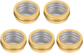 Valiclud 5 St&uuml;ck Runde Aluminium Aufbewahrungsdosen mit Sichtfenster 68x25mm Leichte Salbenboxen und Kerzendosen f&uuml;r Reisen Schmuck und Selbstgemacht Weihnacht