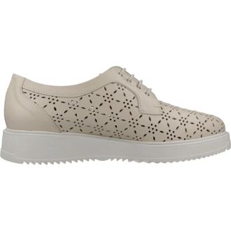 Pitillos Stilvolle Blaue Leder Schn&uuml;rschuhe - - Shoes - Damen - Beige - 40 EU