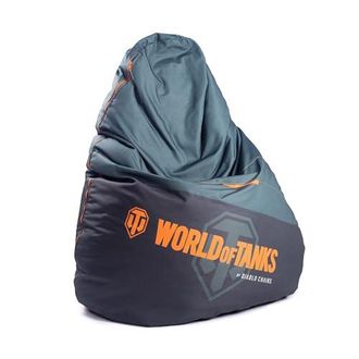 Diablo Pouf Poire Gaming XXL World of Tanks | Beanbag, Pouf avec Remplissage | pour Adultes et Enfants, Salon | avec des Perles EPS, Polyester, 110 cm x 100 