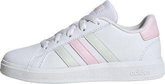 adidas Unisex Kinder Grand Court Lifestyle Tennis Lace-Up Shoes Tennisschuhe, Cloud White/Crystal Jade/Clear Pink