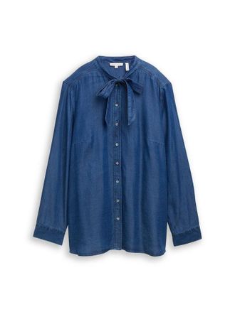 Tom Tailor Langarmbluse Blusen & Shirts Plus Size - Bluse mit Schleifen-Detail