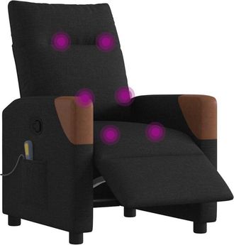 vidaXL Massagesessel Elektrisch Schwarz Stoff - Vidaxl