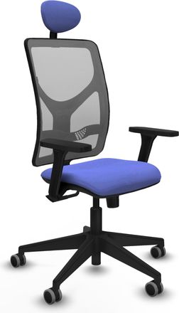 Piqueras y Crespo Computerstuhl mit 3D-Armen, h&ouml;henverstellbarer Lendenwirbelst&uuml;tze und festem Kopfteil, ausgestattet mit 3-fach verstellbarer R&uuml;ckenlehne und Schneides