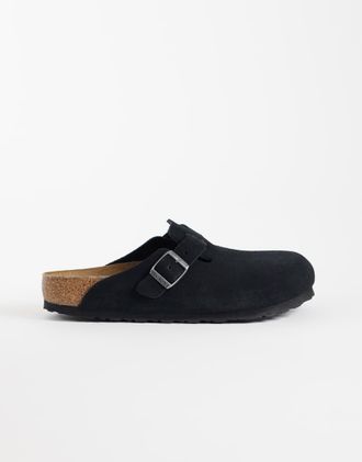 Birkenstock Unisex - Boston - Clogs aus Wildleder in Schwarz