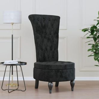 vidaXL Vidaxl - Chaise &agrave; dossier haut noir velours conception de bouton