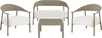 Habitat et Jardin Set Di Mobili Da Giardino In Metallo E Plastica c&eacute;ora - 4 Posti - Taupe