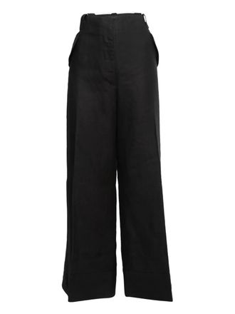 Gianfranco Ferre pantalon en lin - Noir