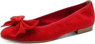 Tamaris Damen Ballerina Leder flach, rot, 37 EU