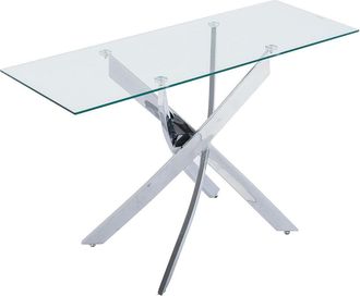 Vente-Unique Wandkonsole - Sicherheitsglas & Verchromtes Metall - Transparent - Cosima