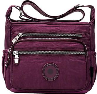 GFM Sac bandouli&egrave;re l&eacute;ger en nylon pour femme - S2-Violet- (NCB-1218-GHJMN)