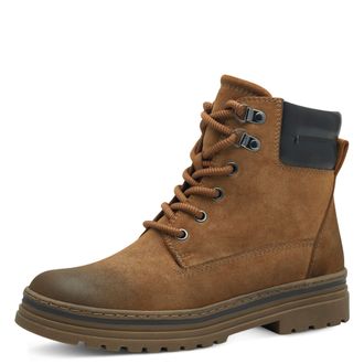 Marco Tozzi Damen Schnürstiefel ohne Absatz Flach mit Reißverschluss, Braun (Nut Comb), 38 EU