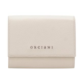 Orciani Genarbtes Leder-Umschlagportemonnaie mit Logo - - Accessories - Damen - Beige - ONE SIZE