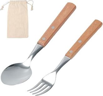 Generic Ensemble de couverts de voyage | Fourchette et cuill&egrave;re de voyage | Ustensiles de cuisine robustes pour servir des invit&eacute;s, maison, appartement, dorto