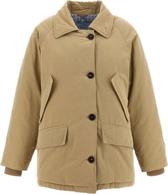 Prada Womens Beige Cotton Full-Length Jacket Clothing
