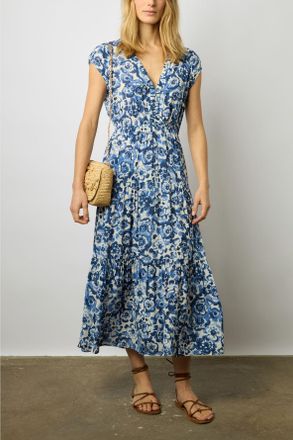 Gerard Darel Robe longue imprim&eacute; floral - EURANIE - Indigo