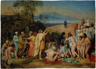 Fabulous Tischset aus Leinen - Aleksander Ivanov L Die Erscheinung Christi Malerei - Großes Format 40 x 28,5 cm