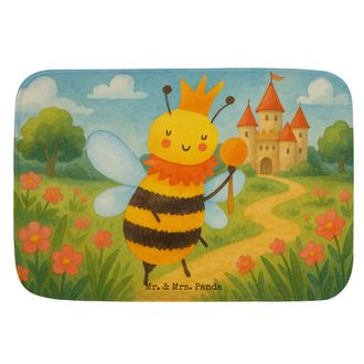 Mr. & Mrs. Panda Badematte Biene K&ouml;nig Design - Geschenk, Teppich f&uuml;r Bad, Badvorleger, Badezimmerteppich, Duschvorleger, Badteppich, badezimmermatten