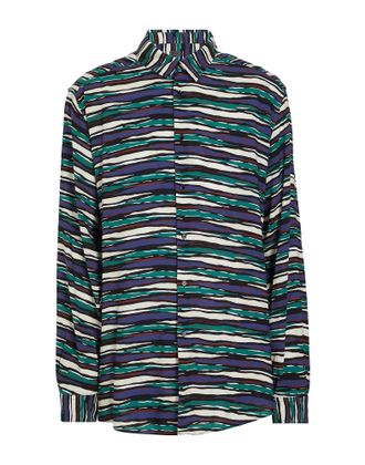 8 by YOOX VISCOSE PRINTED MULTICOLOR OVER-SIZE SHIRT
