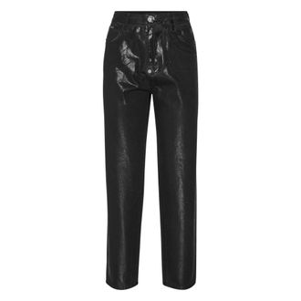 Philipp Plein Beschichtete Denim-Hose Mom Fit - - Jeans - Damen - Schwarzk - W25