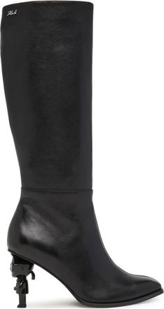 Karl Lagerfeld Femme, Chaussures, Noir, Taille: 39 EU Karl NFT Heel High Leg Boot