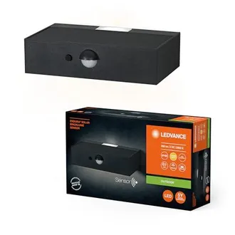 Ledvance ENDURA STYBRICKLUME, lumière solaire, 3W, 300lm, gris, gris foncé, éclairage indirect, détecteur de mouvement, de lumière du jour, IP65, 3 000K, coule