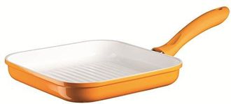 M&auml;ser Domestic TOP Selection by M&auml;ser, Serie Alioth, Grillpfanne 24 cm, antihaftbeschichtet, mit wei&szlig;er ILAG-CERAMIC-Beschichtung, in der Farbe Orange