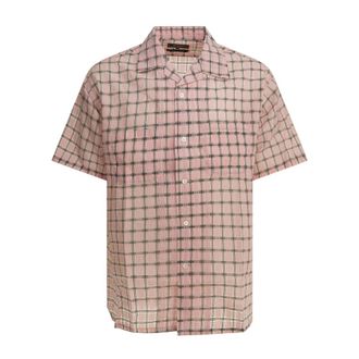 Beams Plus Hemdkragen aus Nylon mit luftigem Karomuster - - Shirts - Herren - Rosa - L